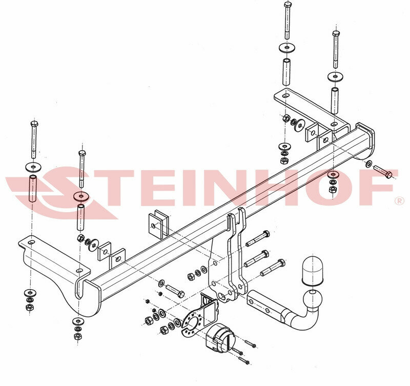 Фаркоп на Honda HR-V 3/5 дверей 2002-2006 (паспорт и сертификат в комплекте)(без электрики) Steinhof. H-065