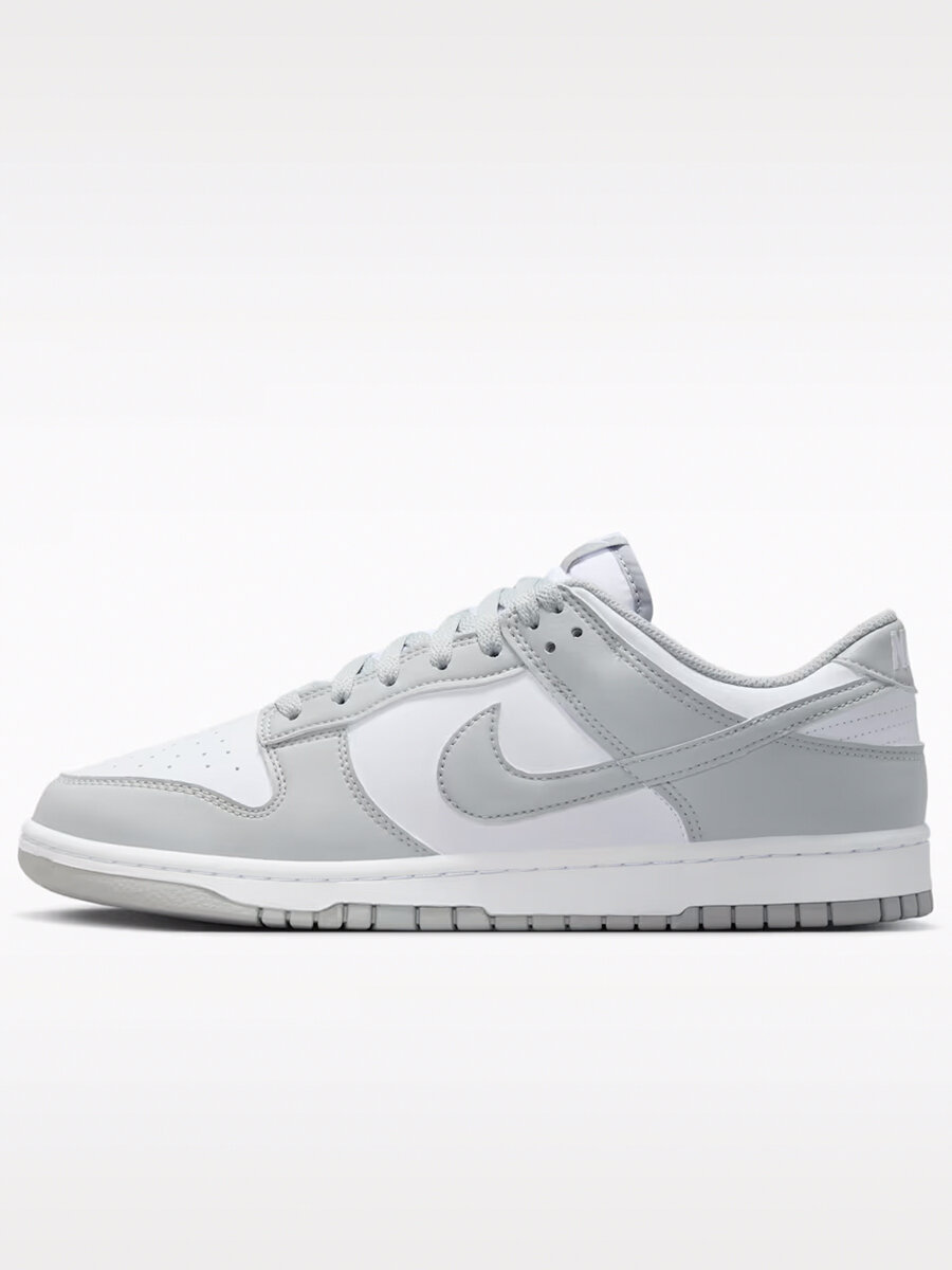 Кроссовки NIKE DUNK LOW HF5441-105, размер 44 EU, серый/белый — фото 1