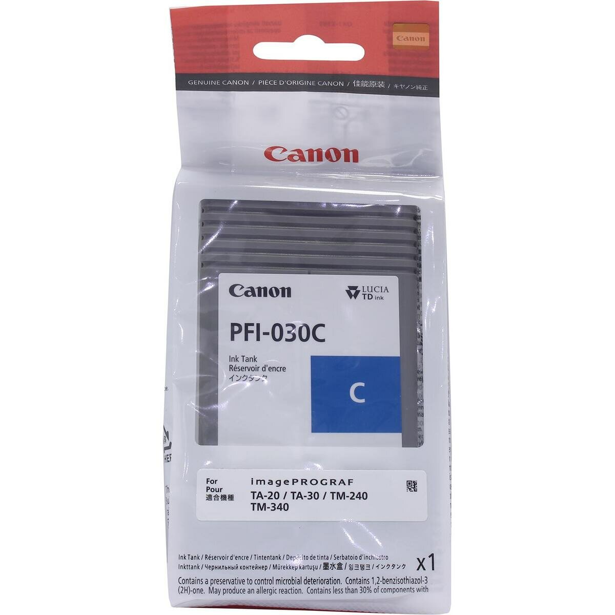 Чернильный контейнер Canon PFI-030C Cyan для imagePROGRAF TA-20/30, TM-240/340