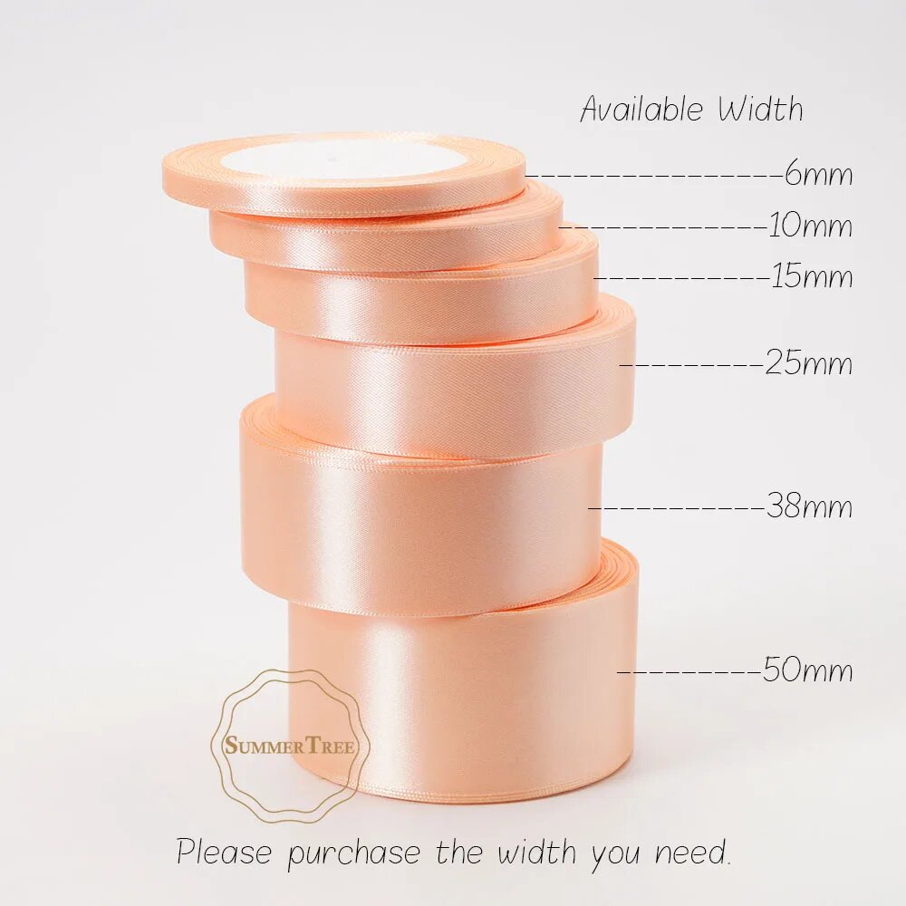 Атласная лента Peach 25mm SUMMERTREE