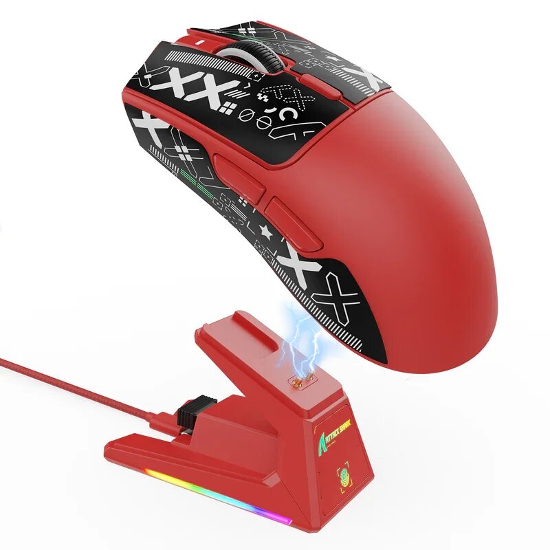 Игровая мышь беспроводная Attack Shark X1 Red.F