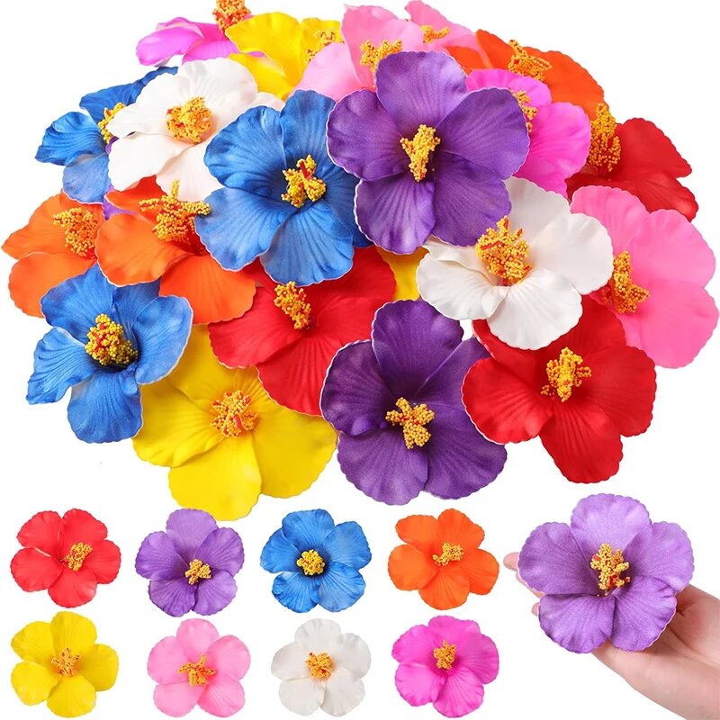 Искусственные цветы гибискус Multicolor 9,5 см