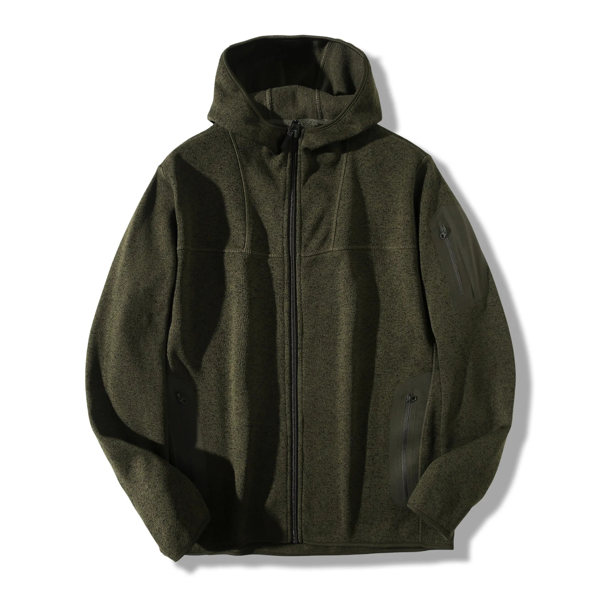 Мужская флисовая куртка с капюшоном Mist green hooded, L
