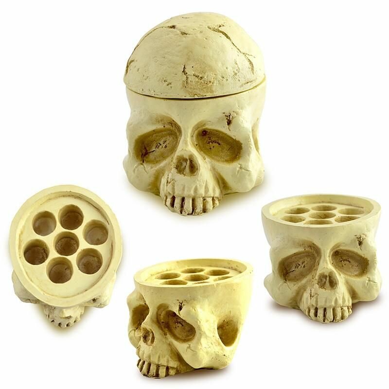 Тату подставка под колпачки с краской, подставка для пигментов в виде черепа
