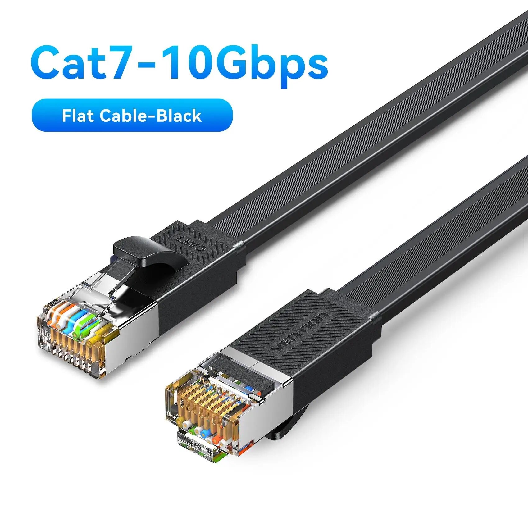 Vention Cat7 Ethernet кабель 10G, 10m, черный