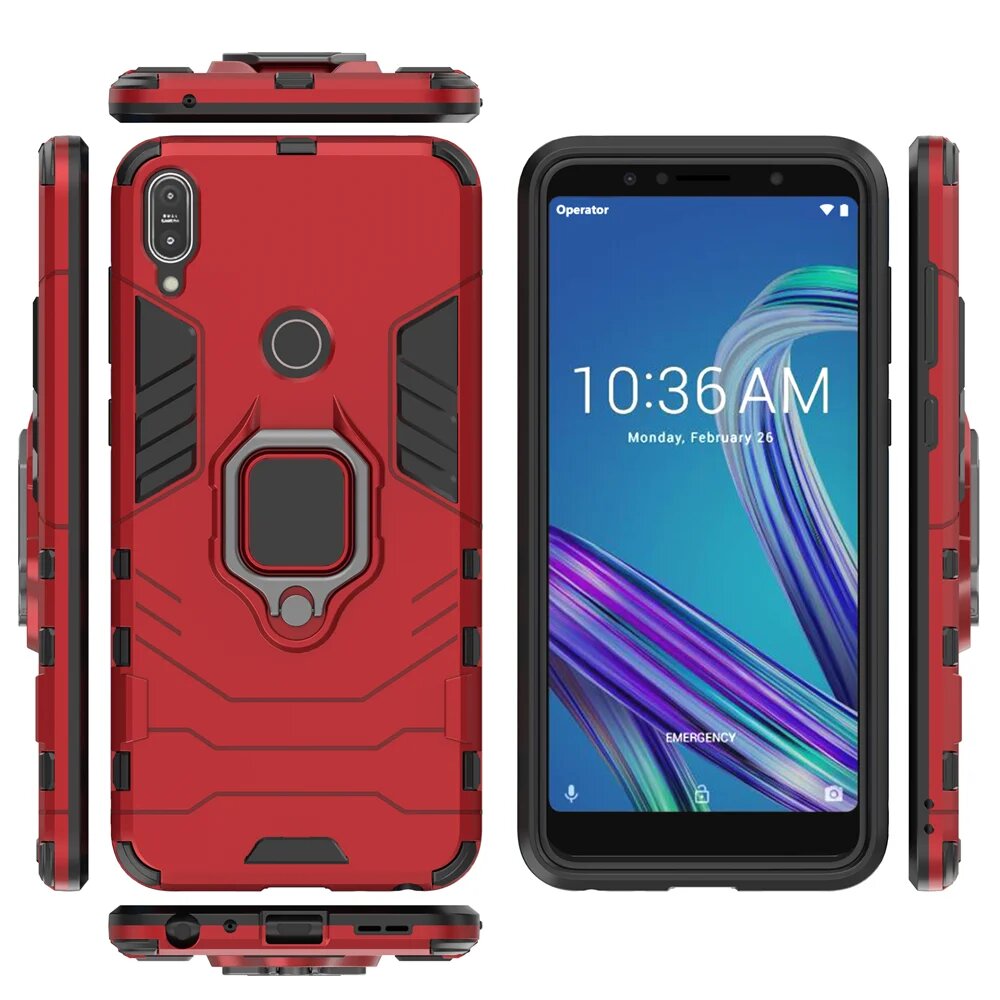 Для Asus Zenfone Max Pro M1 ZB602KL полный противоударный бронированный чехол для Asus Красный, red