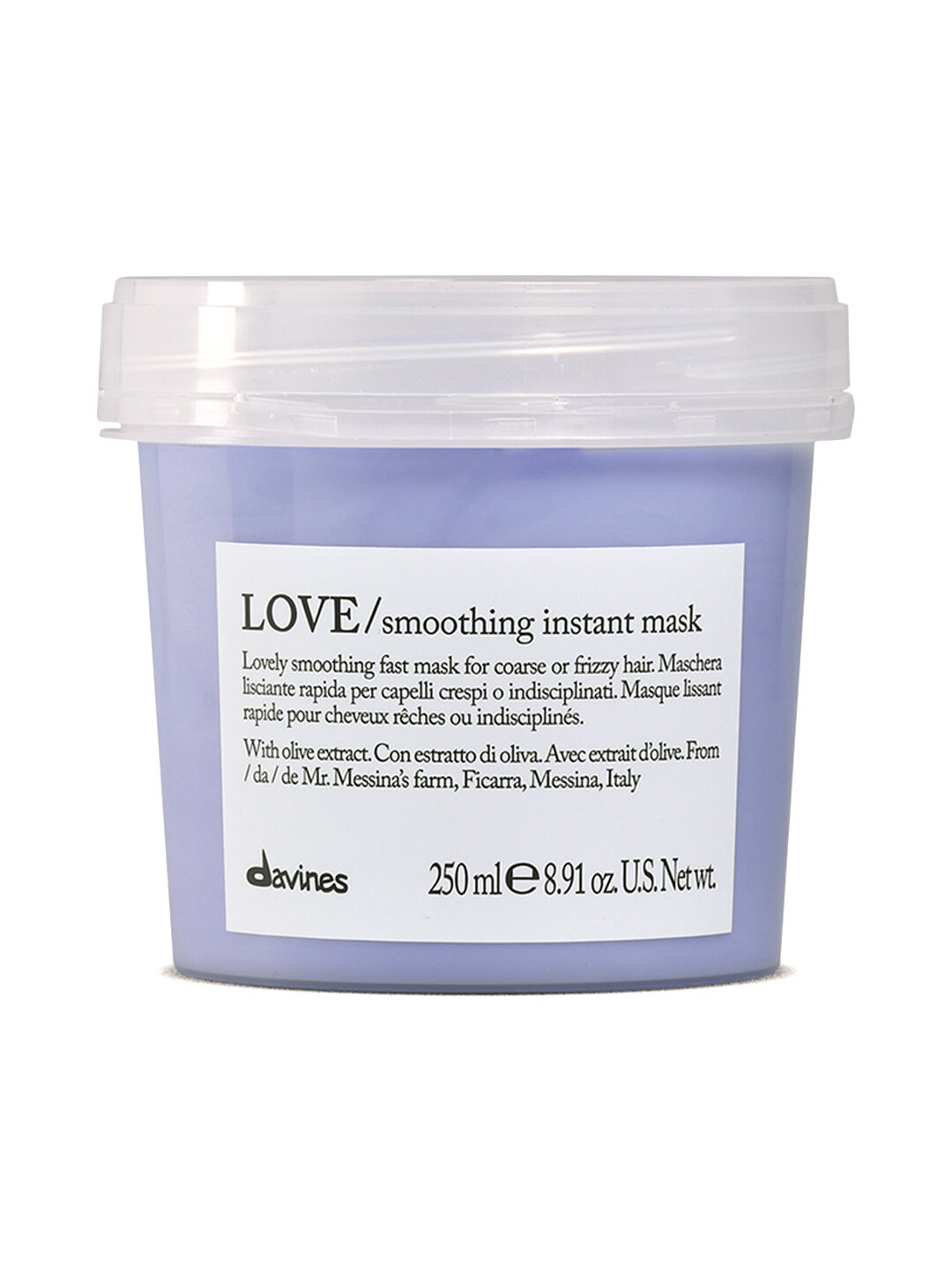 Davines Love Smooth Профессиональная мгновенно разглаживающая завиток маска для волос, Италия