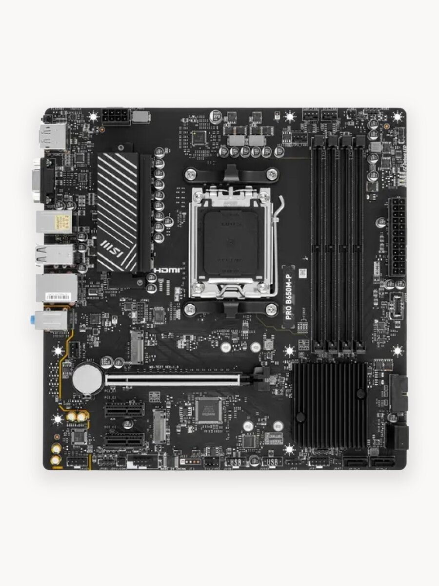 Материнская плата MSI PRO B650M-P Socket AM5, B650, 4xDDR5, mATX, HDMI+DP