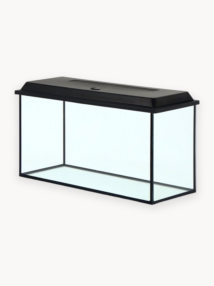 Аквариум "Прямоугольный" с крышкой, 100 литров, 75,5 х 33 х 39,5 см, чёрный