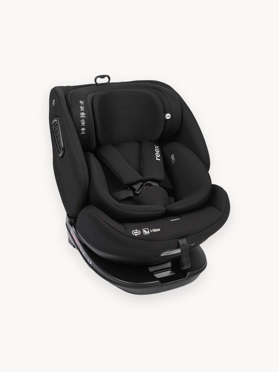 Автокресло детское Reex Happy Baby, поворотное на 360, от 0 до 12 лет,0/1/2/3 (до 36 кг), Isofix, рост 40-150 см, черное