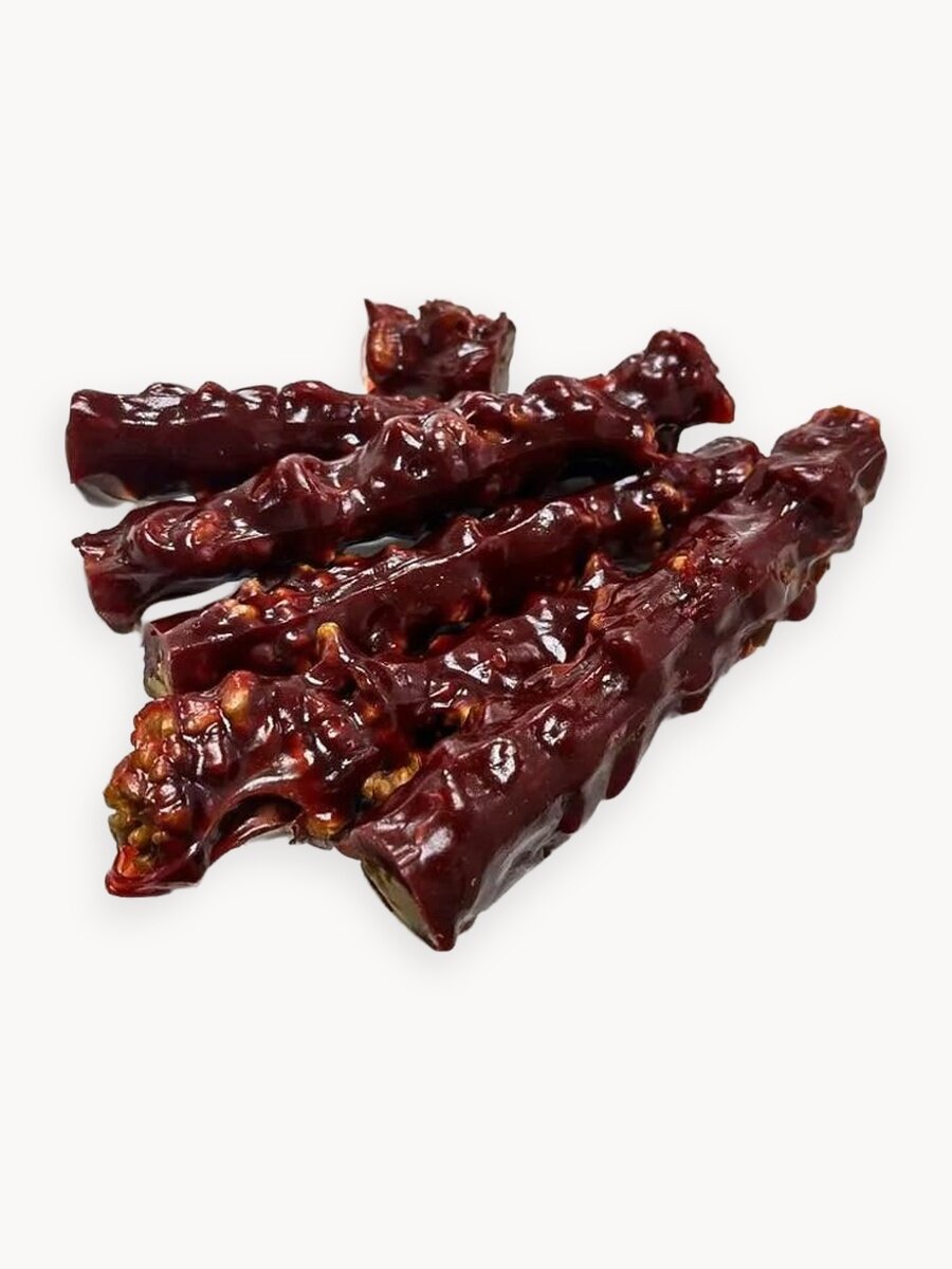 Чурчхела авторская гранатовая 1 стик 110+-10г, Ремесленная без сахара без глютена, Грецкий орех и гранатовый сок