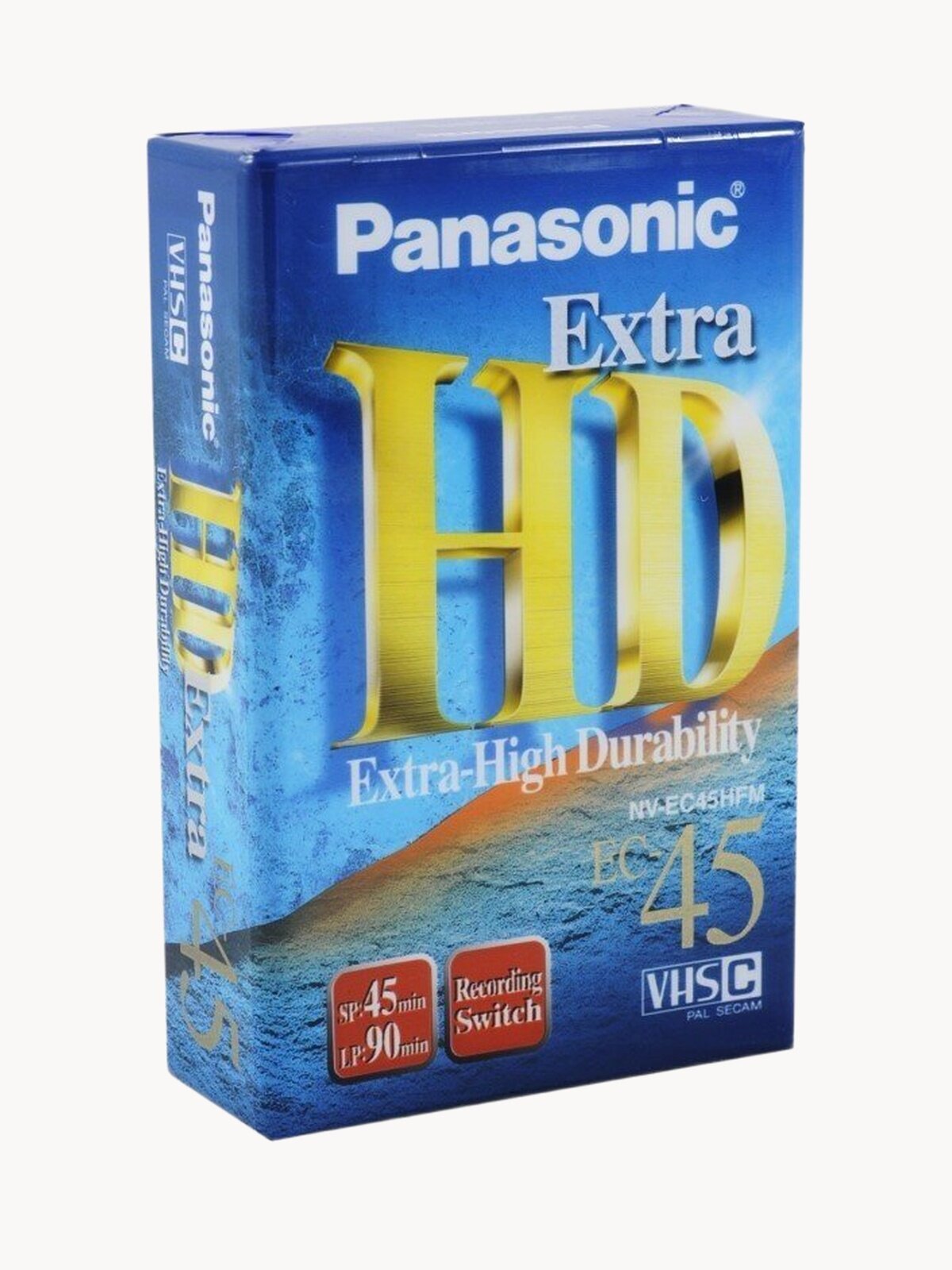 Видеокассета VHS-C Panasonic EC-45 Extra HD, NV-EC45HF, 45 минут записи, Jewel case.