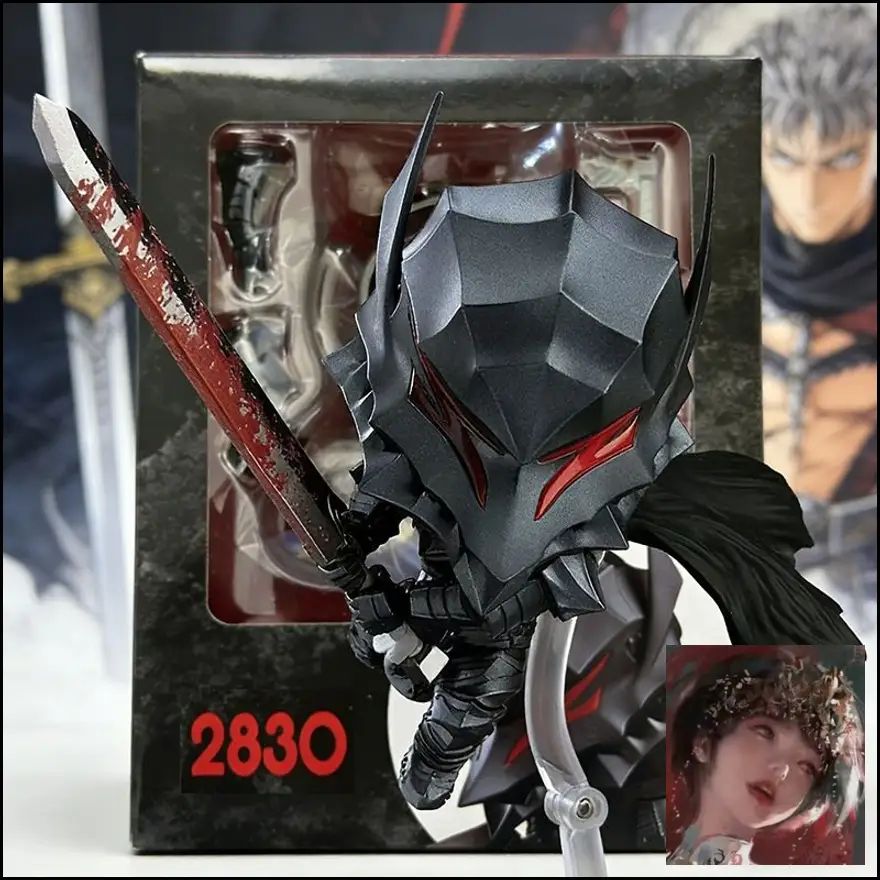 Чиби-фигурка нендороид 2830 Гатс Берсерк Berserk, подвижная модель со сменным лицом в коробке, высота 10 см