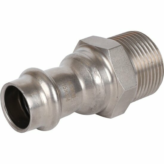 Переходник Rommer ВПр-НР, 15х3/4, из нержавеющей стали прессовой