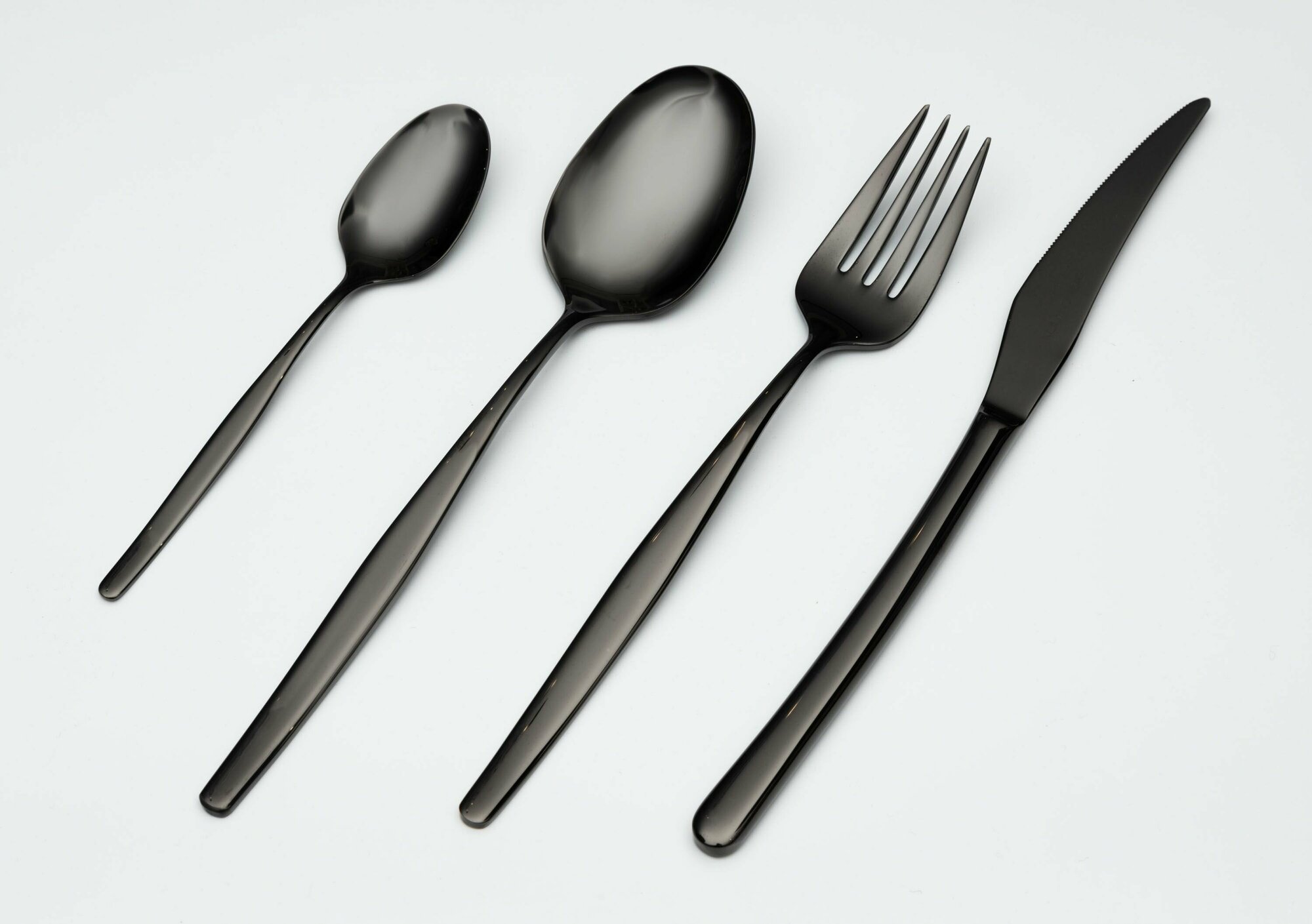 Столовые приборы Belo Inox BALI black сталь 18/10, черный, 24 шт. (6 ложек + 6 вилок + 6 ножей + 6 чайных ложек)