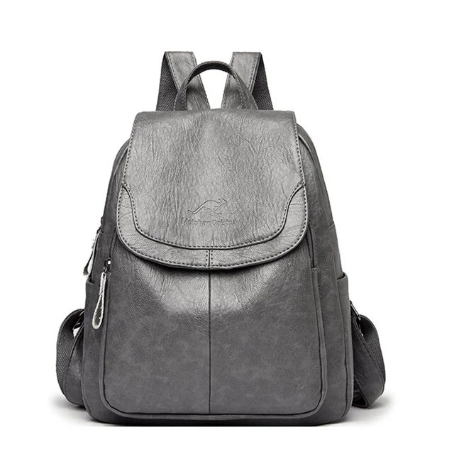 Серый женский рюкзак из искусственной кожи, Gray-16