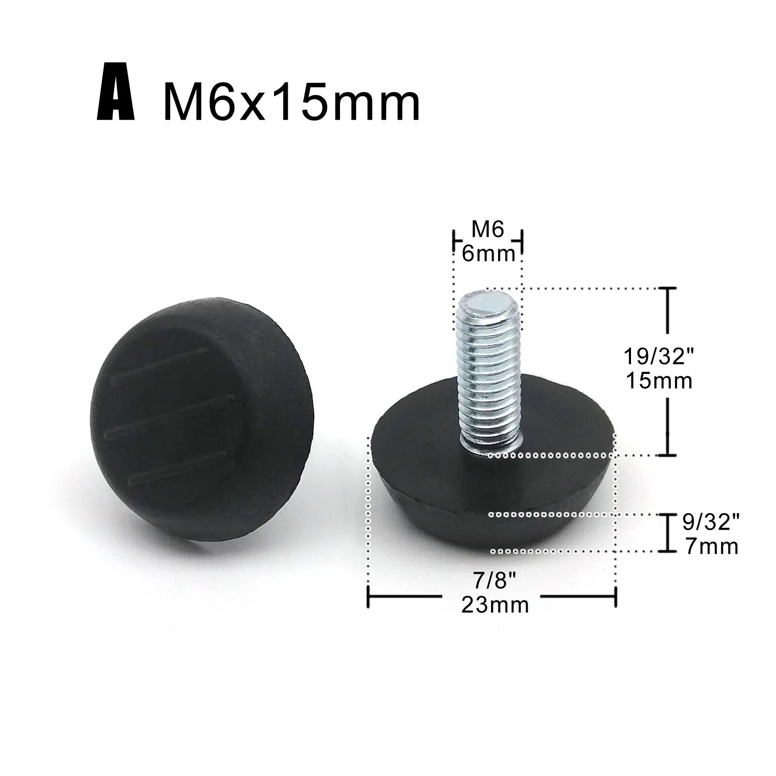 Регулируемые подпятники для мебели HZYUEGOU, набор из 12 штук type A M6x15mm