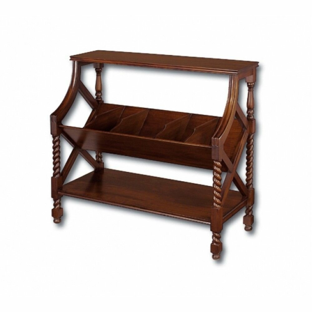 Большая стойка для газет и журналов от DOMKORLEONE из красного дерева (mahogany wood), цвет орех NAA (светло-коричневый)