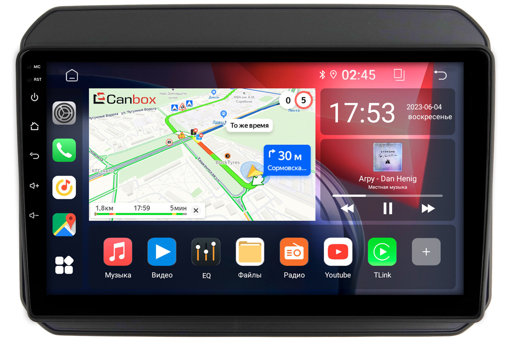 Штатная магнитола Canbox RS9-9168 для Suzuki Ignis 3 2016-2024 (матовая, Тип 1) на Android 10 (IPS, DSP, CarPlay)