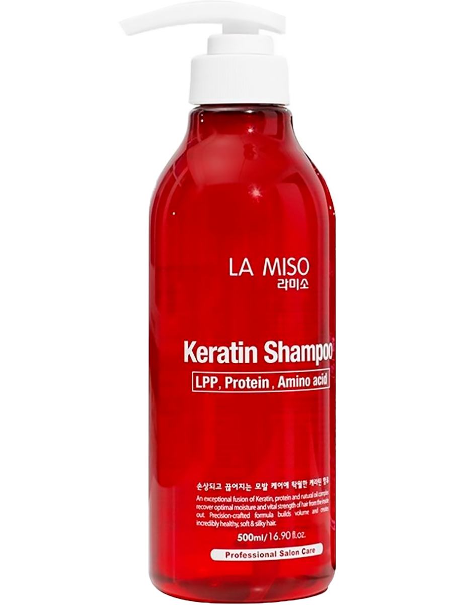 Укрепляющий шампунь с кератином, 500 мл, La Miso