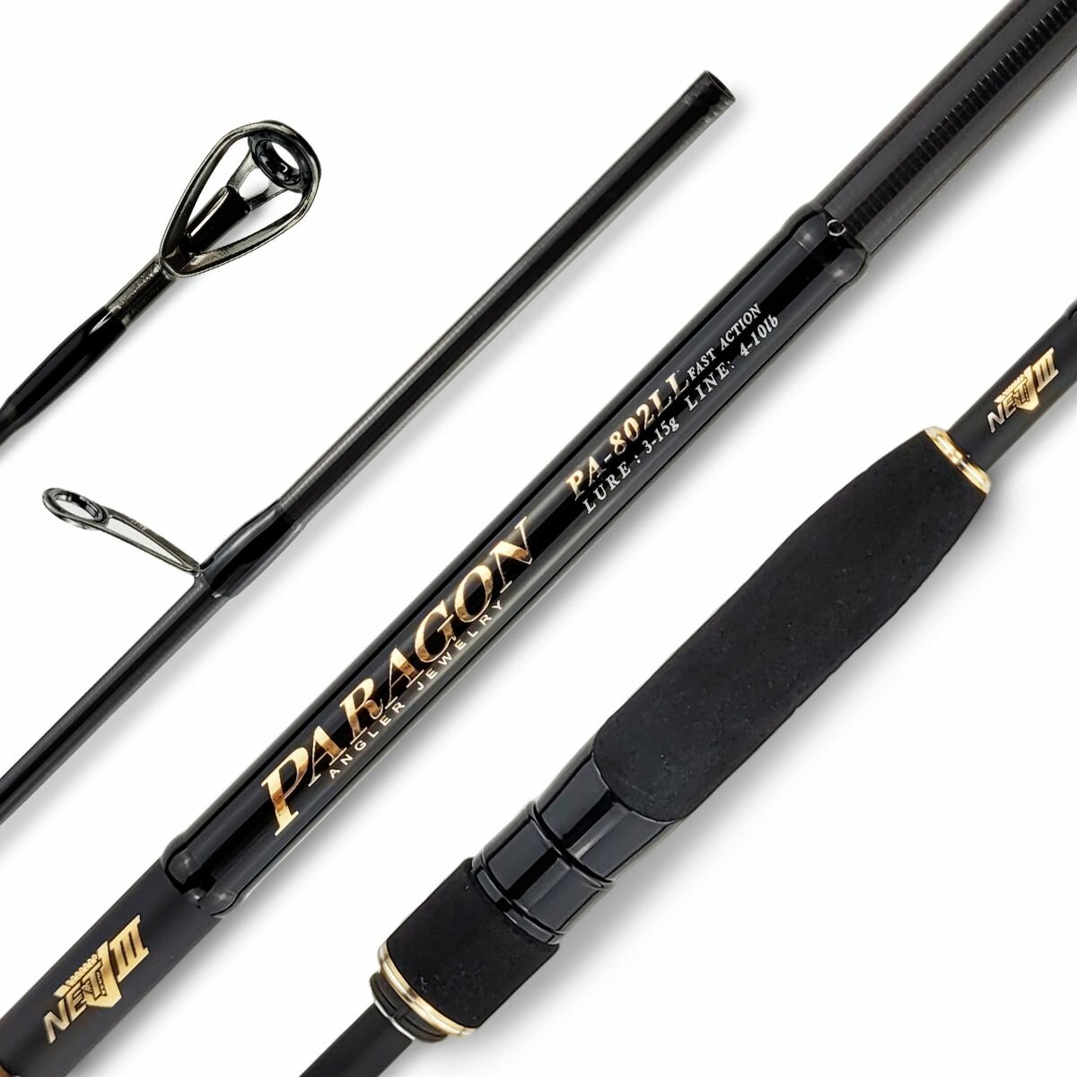 Спиннинг для рыбалки Hearty Rise PARAGON PA-802M 2.44м, тест 8-35гр, 2 секции