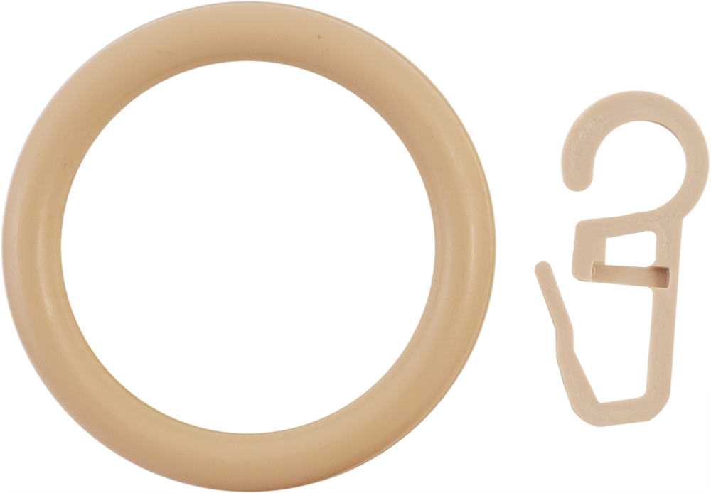 Кольцо с крючком Русские Карнизы пластик D28 мм цвет ель карпатская 4 шт