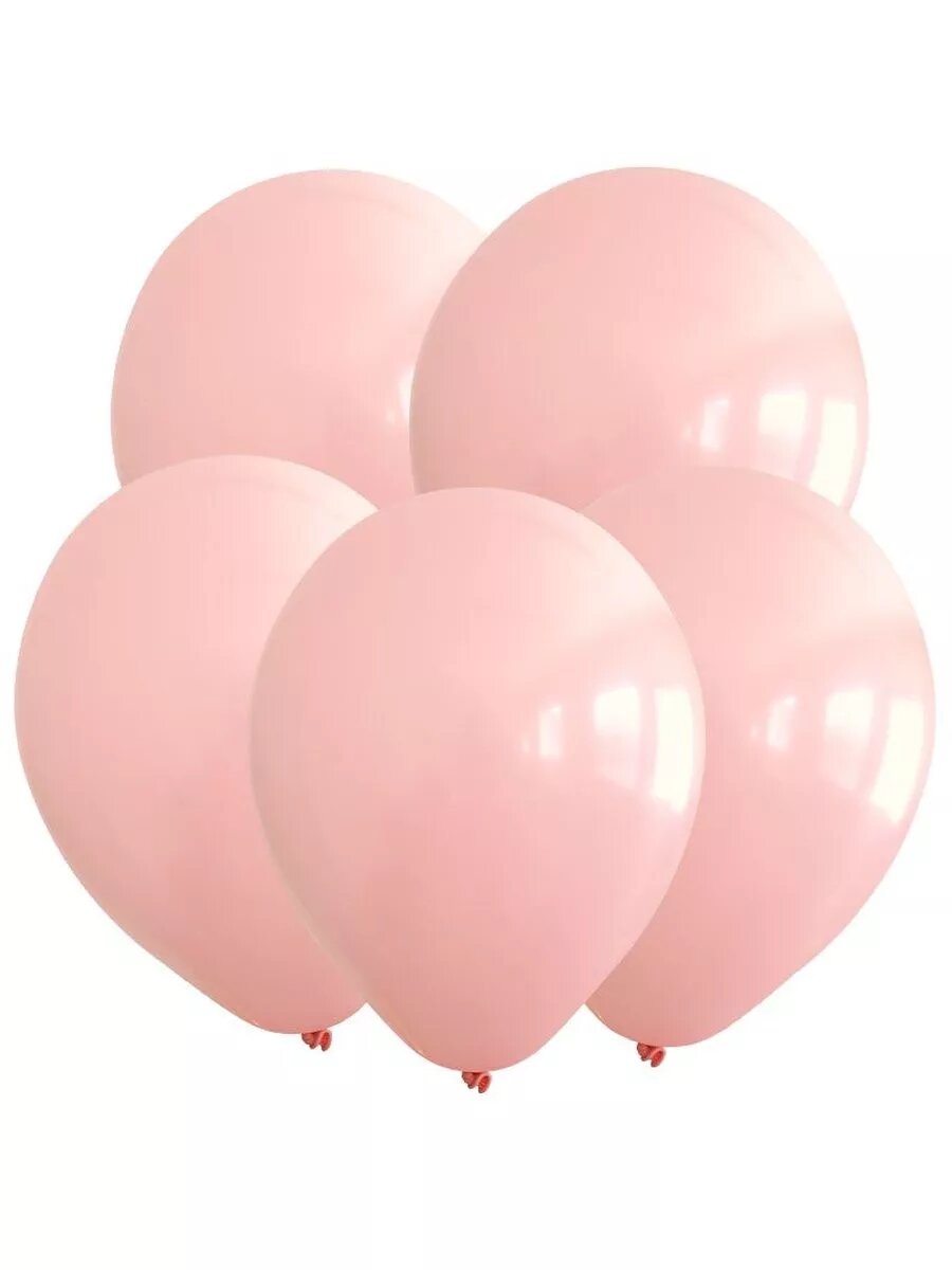 Нежно-розовый, Пастель / Pale pink, латексный шар (5"/12,5 см ) 100 шт. / Веселуха, Турция