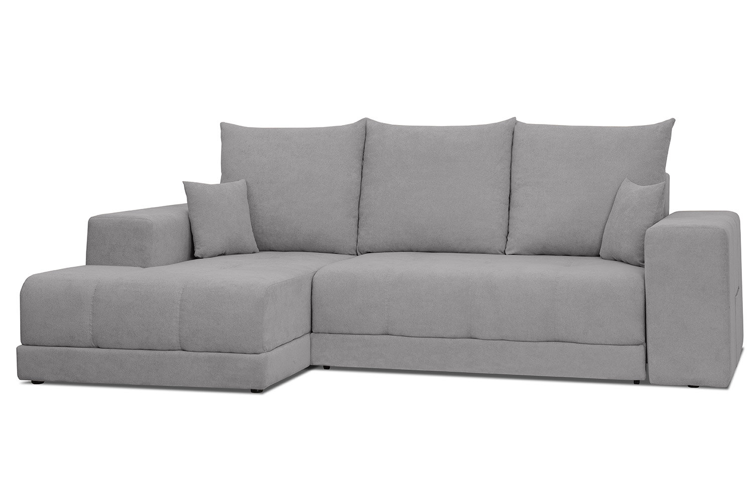 Угловой диван-кровать Hoff Мэнфилд, 264х98х165 см, левый угол, обивка велюр, серый