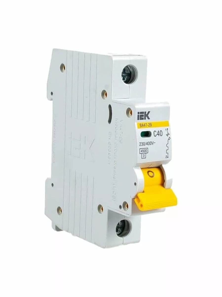 Модульный автоматический выключатель ВА47-29 1 полюс, 40А, х-ка C | код. MVA20-1-040-C | IEK ( 1шт. )