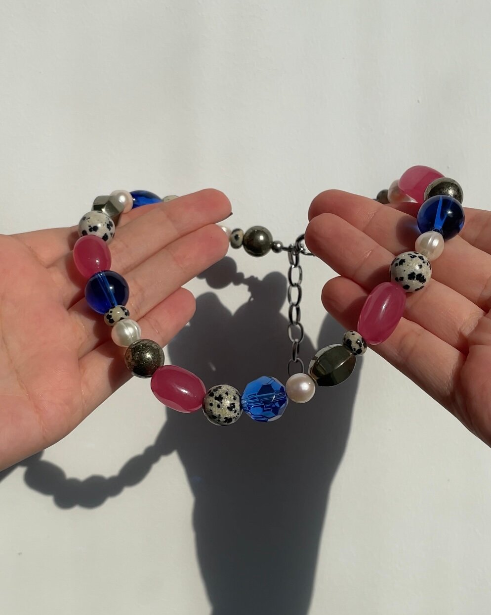 Чокер SOULENCE, жемчуг культивированный, стекло, пирит, яшма, халцедон