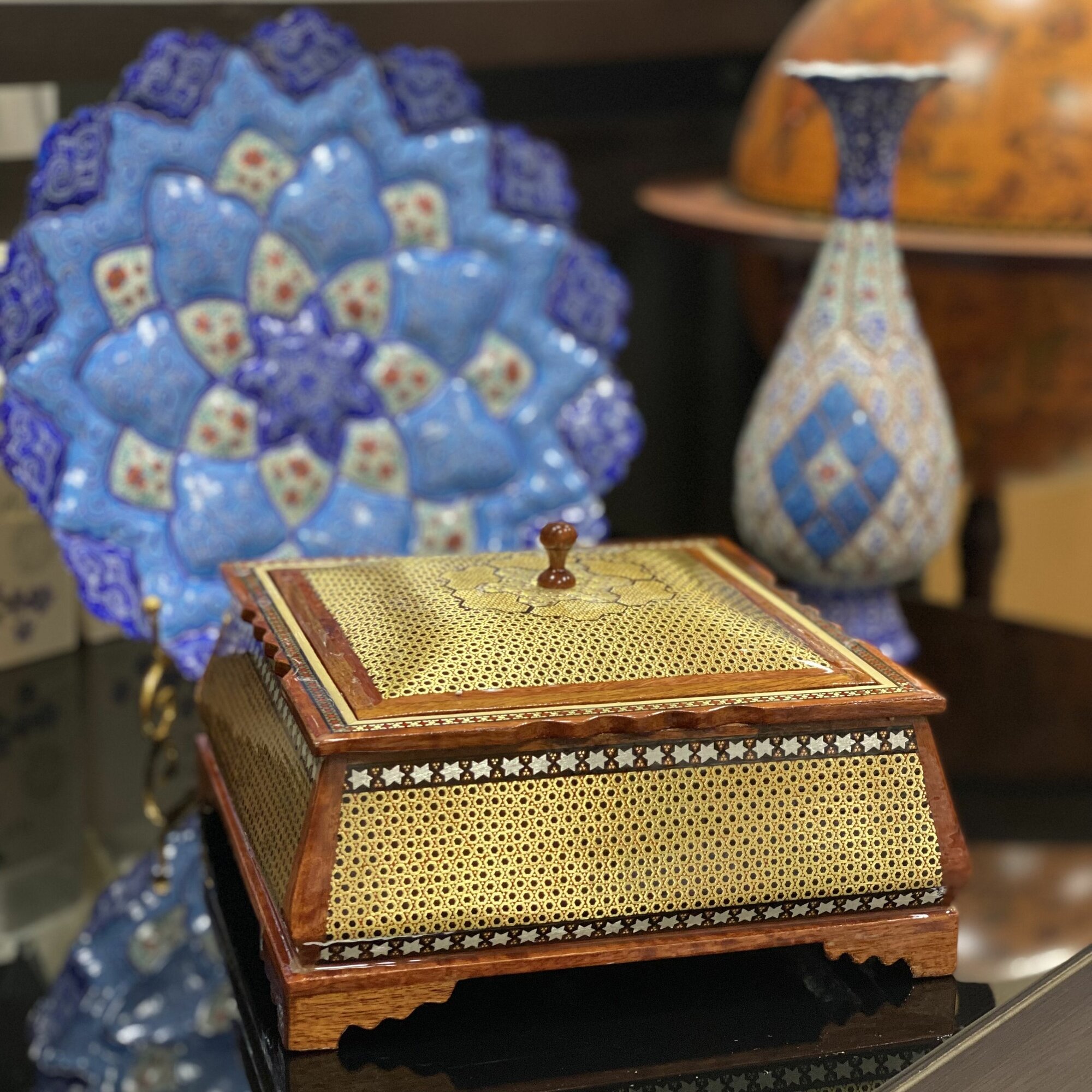 Шкатулка "Хатам" Персидский базар, ручная работа, 9x21x21 см