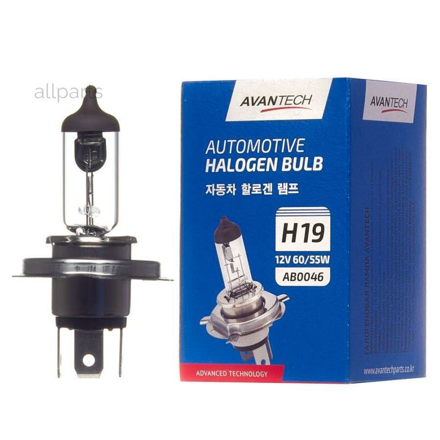 AVANTECH AB0046 Лампа H19 12V 55W PGJ19-2 Blue