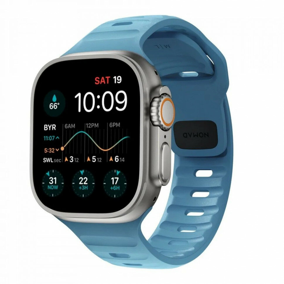Ремешок Nomad Sport Band для Apple Watch 49/46/45/44 мм голубой (Electric Blue)