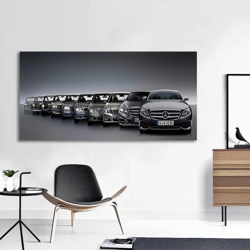 Картина ВсеКартины. Тут "Мерседес", на подрамнике, дерево, 40x80 см