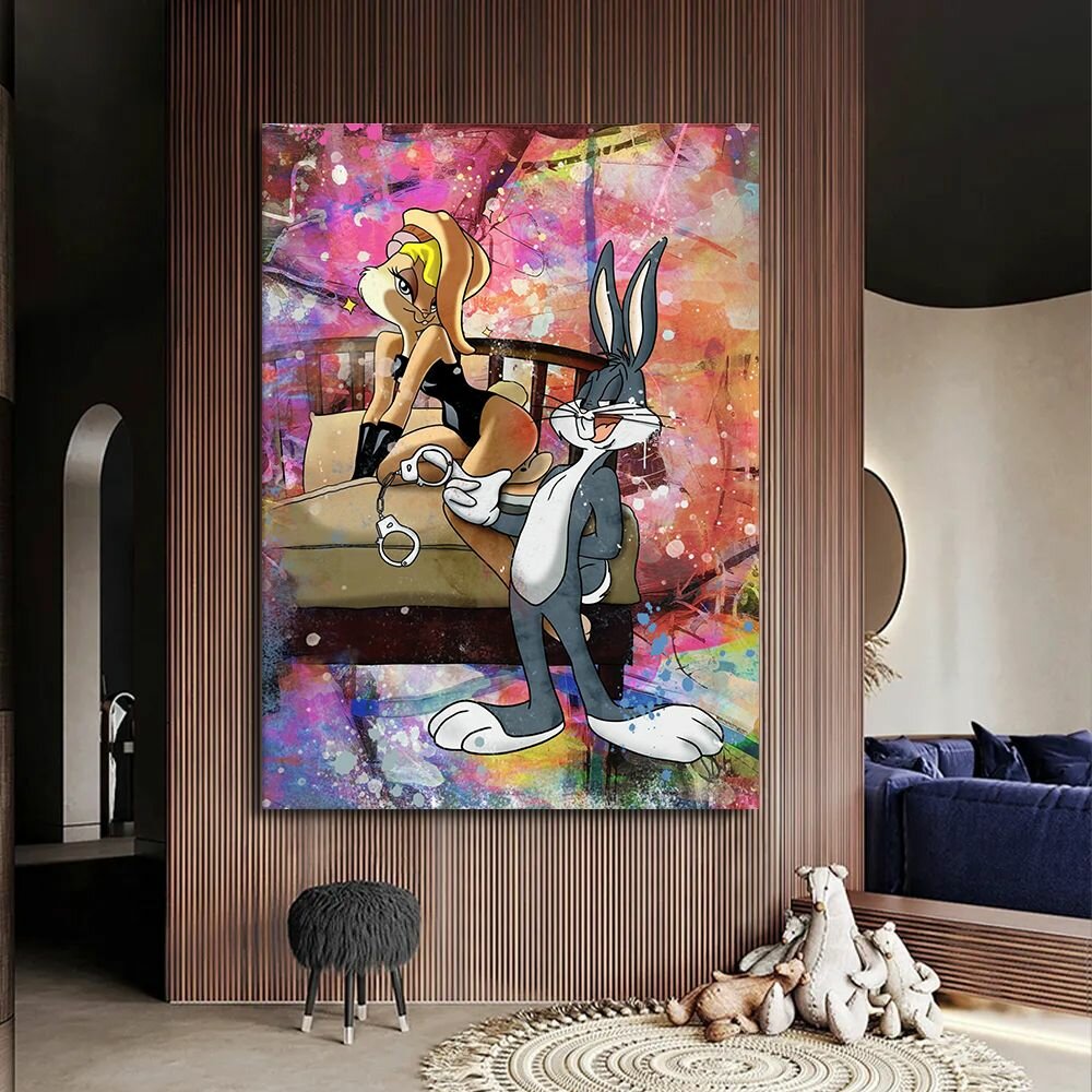 Картина ВсеКартины. Тут "Деньги, Багз Банни", холст, дерево, 20x30 см