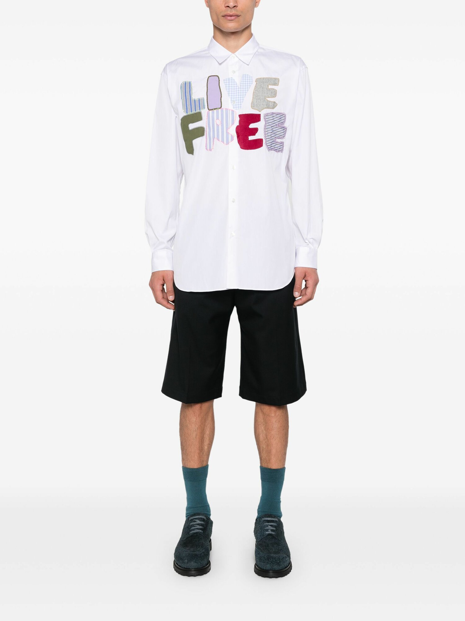 Рубашка Comme des Garcons SHIRT, размер L, бежевый/белый — фото 1