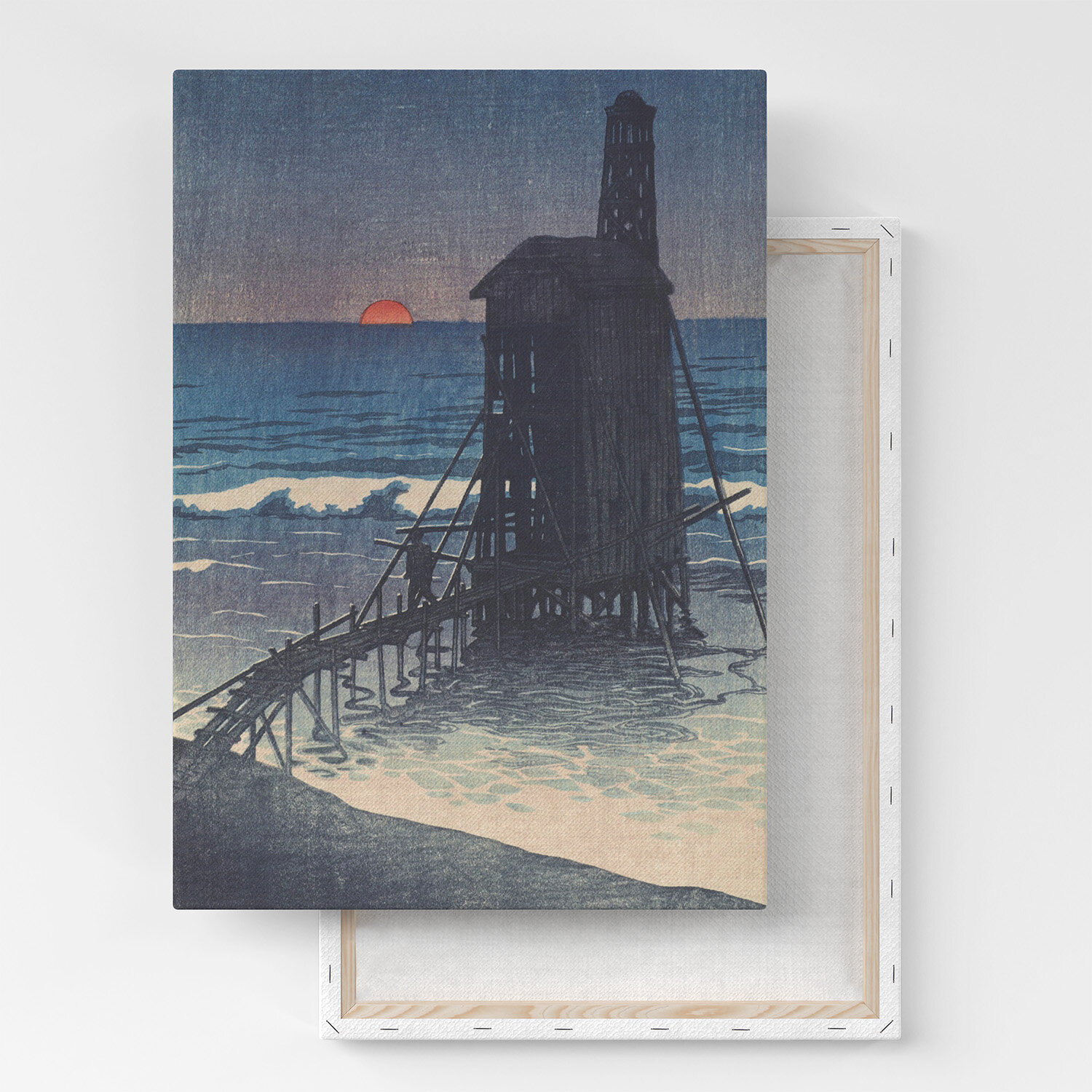Картина на холсте, репродукция / Хасуй Кавасэ - Setting sun / Размер 60 x 80 см