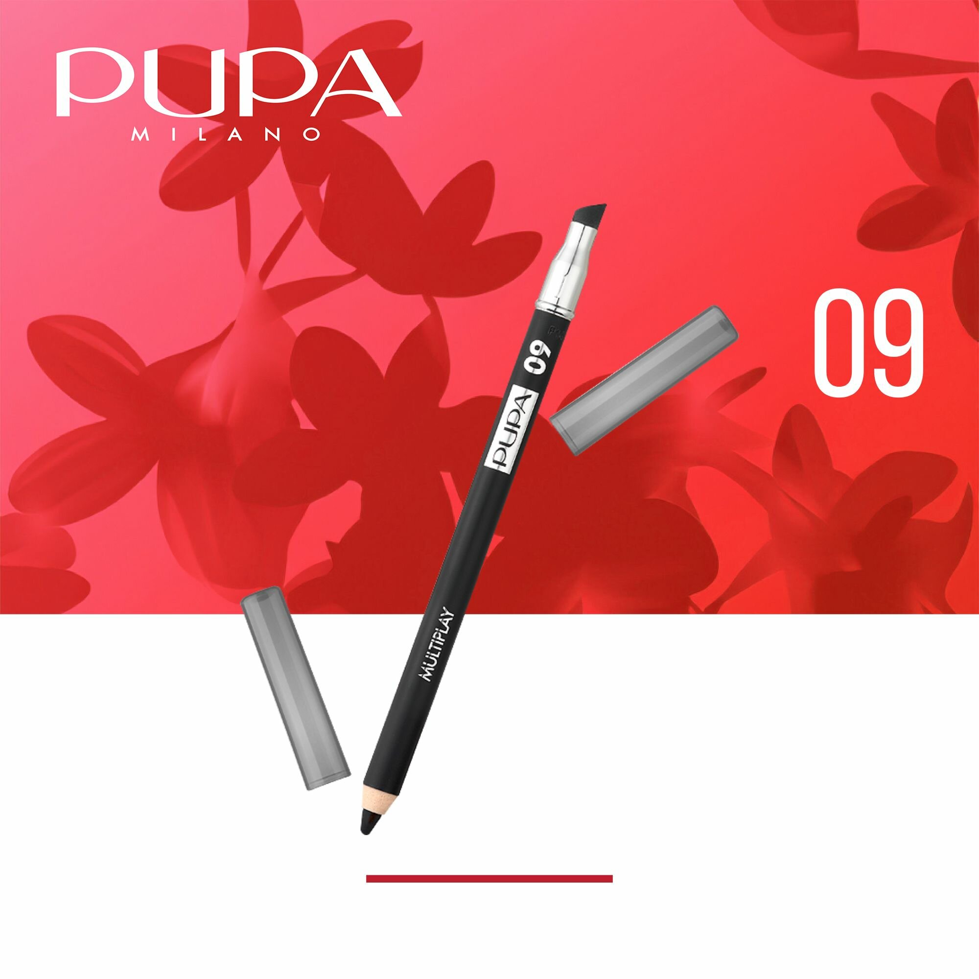 PUPA Карандаш для век с аппликатором Multiplay Eye Pencil тон 09 черный