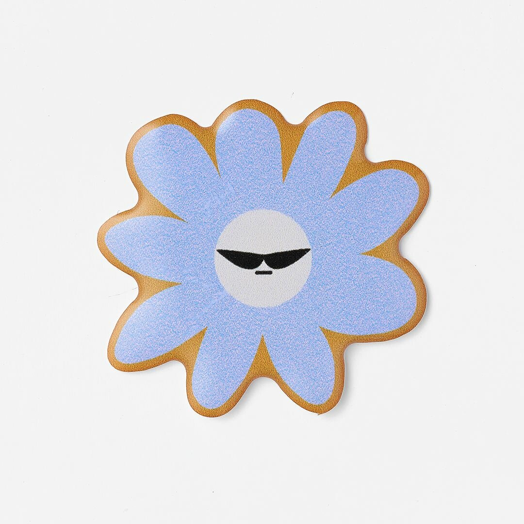 Стикер объемный "Цветочек В очках"