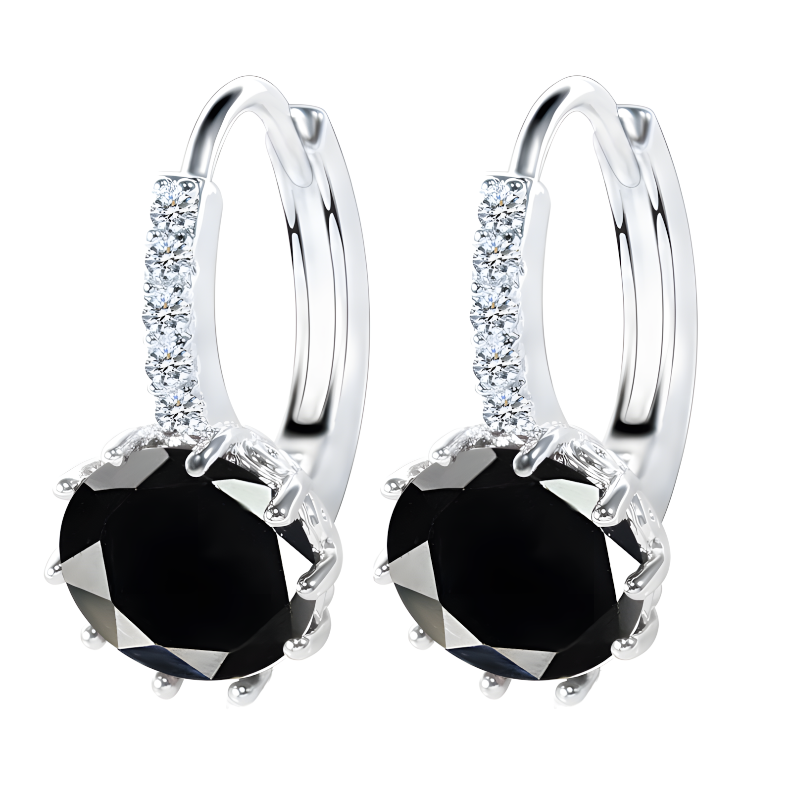 Серьги с подвесками, циркон