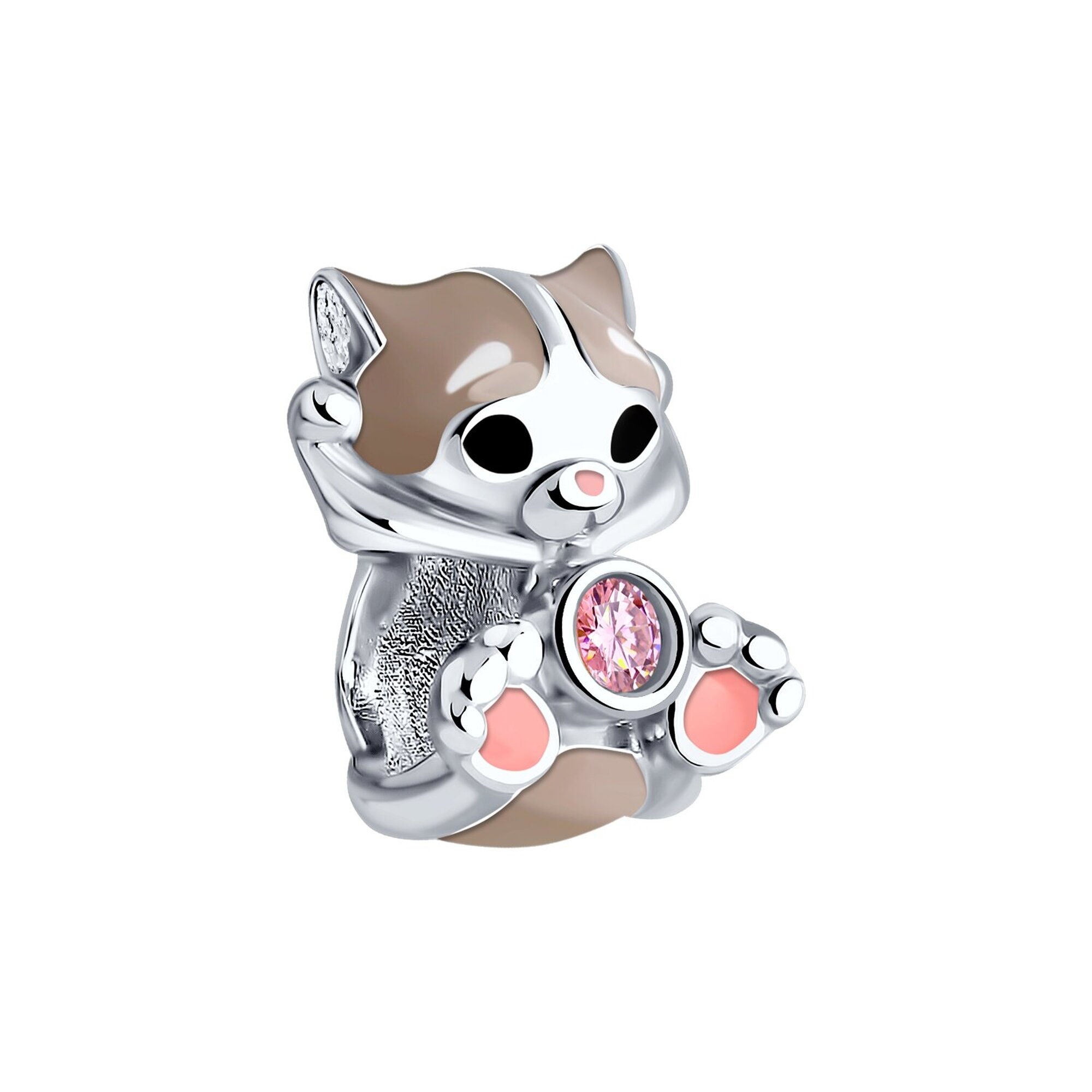 Шарм, серебро, 925 проба, родирование, эмаль, фианит