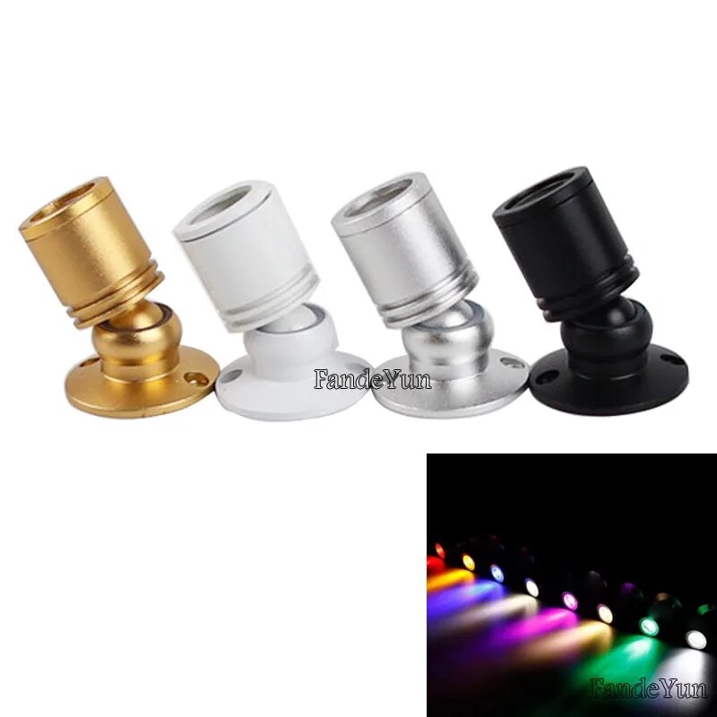 FandeYun Светодиодные прожекторы 1Вт 3Вт DC12V Warm white 3000K, 3W Dimmable, Black AC85-265V