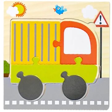 Деревянный 3D пазл YunDuo BaBy для детей 3-6 лет Truck B