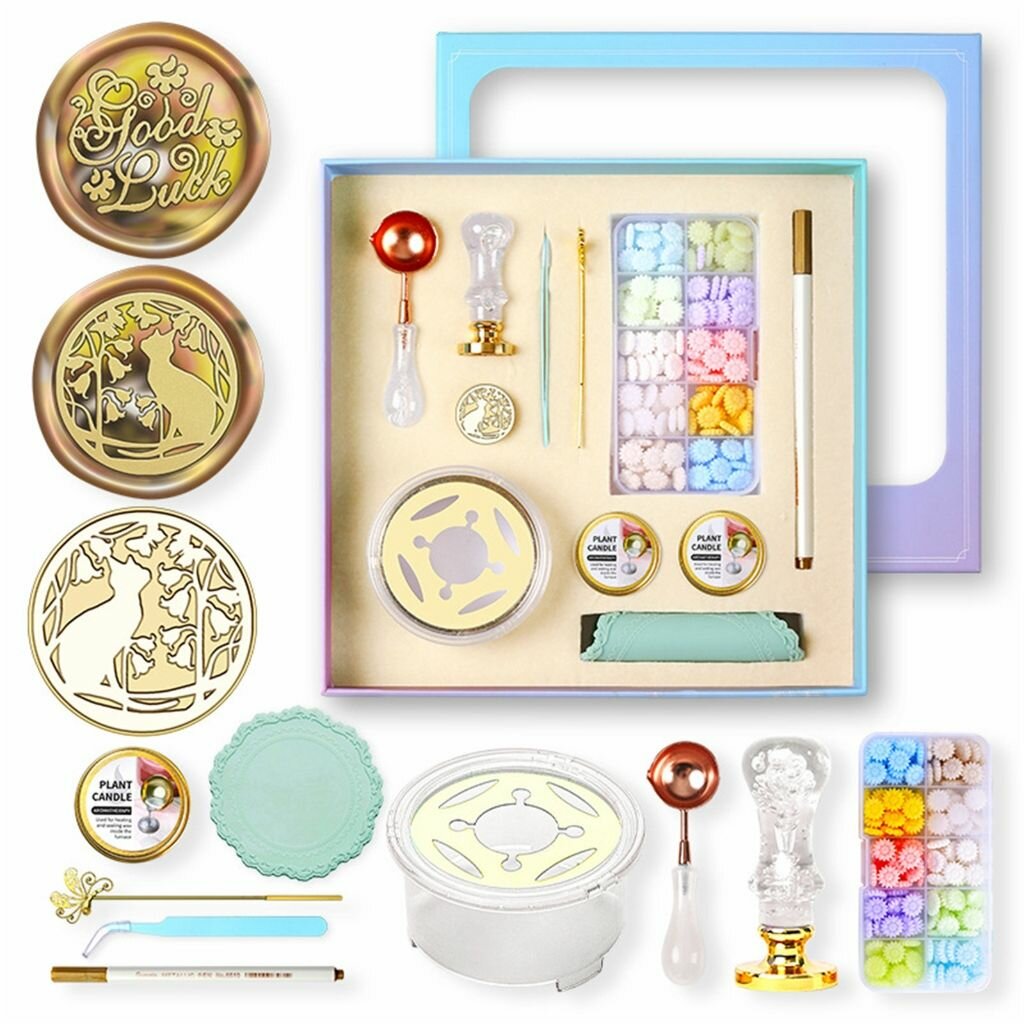 1 комплект огнеупорной краски для печати воском, набор для печи с зернистой печатью-Снежная страна, Ландышевый кот