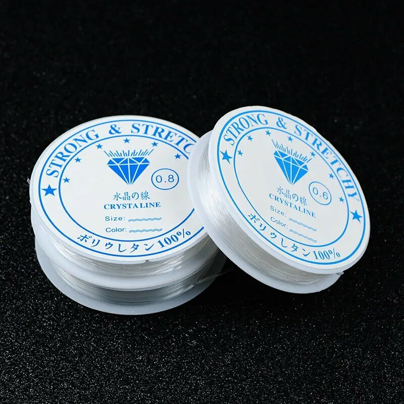 Эластичная леска с кристаллами BTFBES для бижутерии W 0.6mm L 15m, White