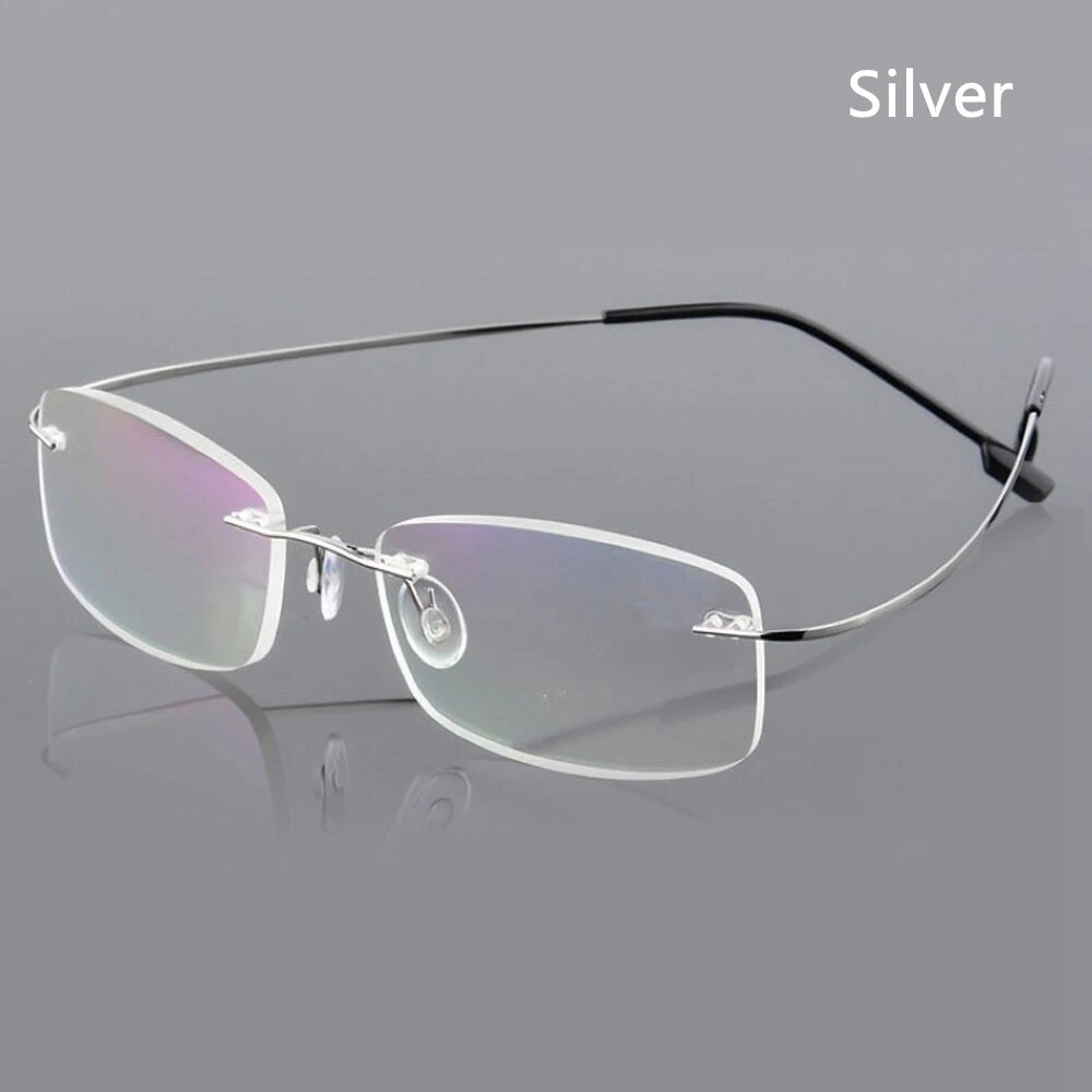 Очки для чтения титановые silver +1.0~+3.5, рецепт 400
