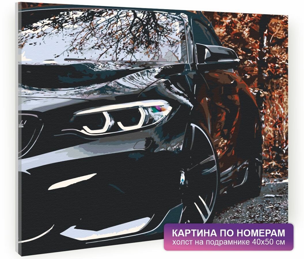 Картина по номерам на холсте с подрамником 40х50 см. Автомобиль, машина. "БМВ, BMW M4", арт. 5334/
