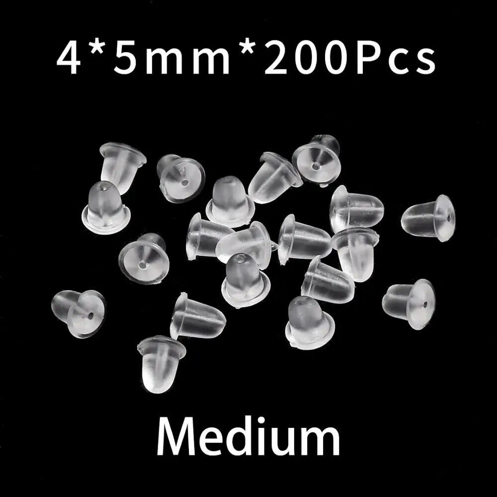 Силиконовые заглушки для сережек Beadia 200 шт 4x5mm