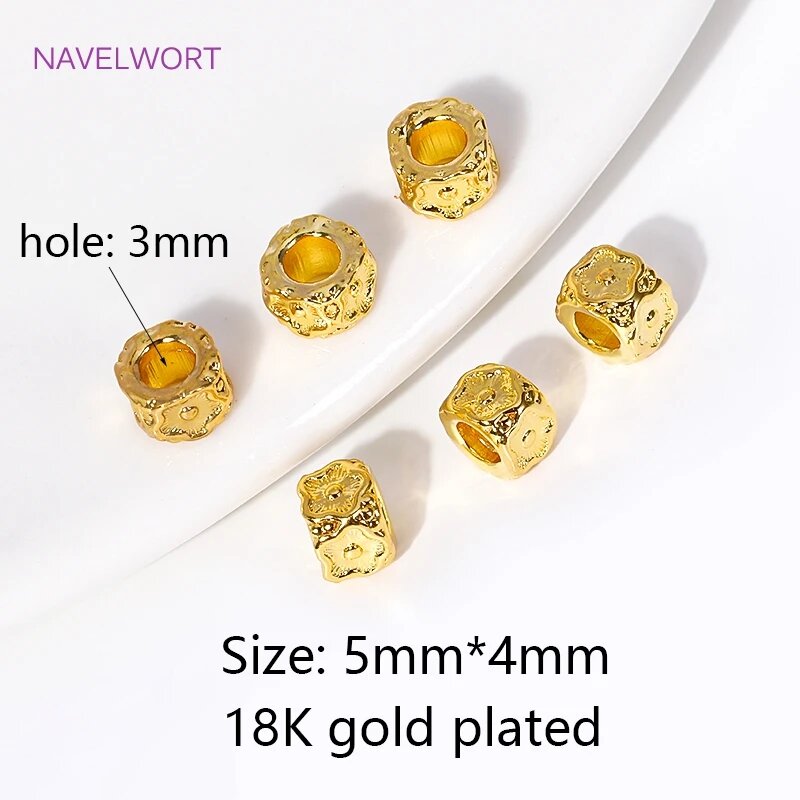 Разделители для бусин NAVELWORT золотые 18К 10 pieces, 18K Gold Plated