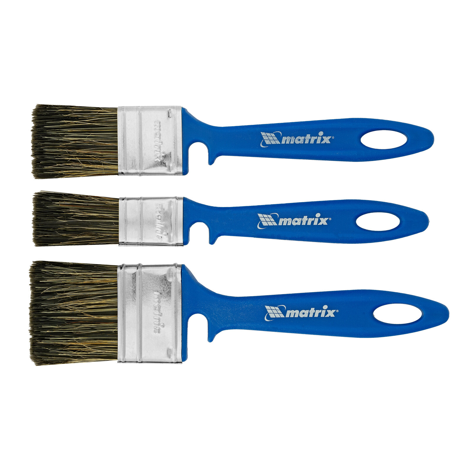 Набор кистей для водных красок Matrix 25мм, 35мм, 50мм, смешанная щетина, пластиковая рукоятка 83349